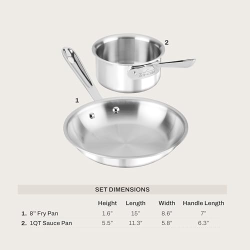 All-Clad - 4108201S All-Clad Kitchen Helper Fry Sauce pan, 8 inch and 1 ...