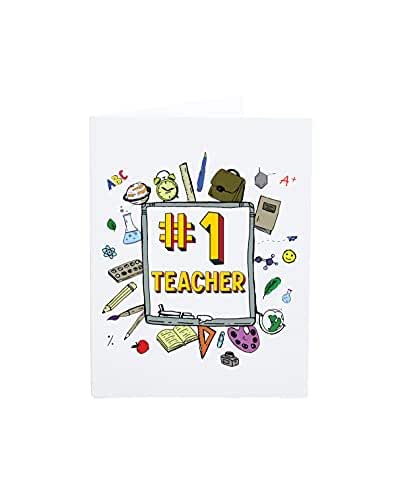 Amazon.com: Number One Teacher Appreciation Card,Best Teacher Ever Card ...