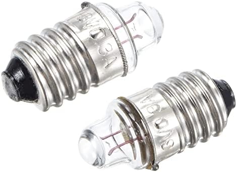 MECCANIXITY E10 Screw Base Flashlight Bulbs DC 3V 0.3A Yellow Light ...