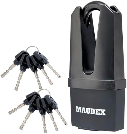 Maudex® MDE60 Heavy Duty Padlock with 10 Keys - [Anti Drill, Anti Pick ...