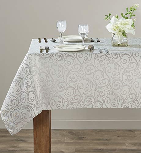 Home Beyond & HB design - 60 x 104 Inch Jacquard Rectangular Tablecloth ...