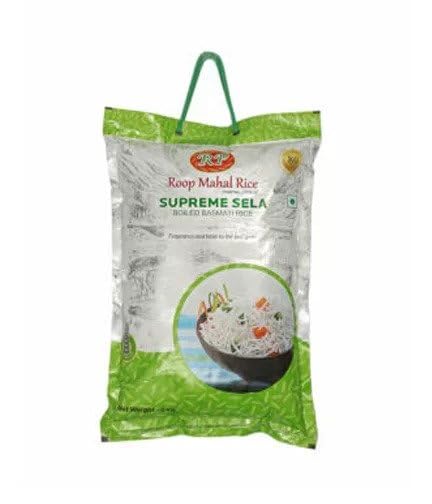 RoopMahal Supreme Sella Boiled Basmati Rice (Long Grain, Raw) - 5 kg ...