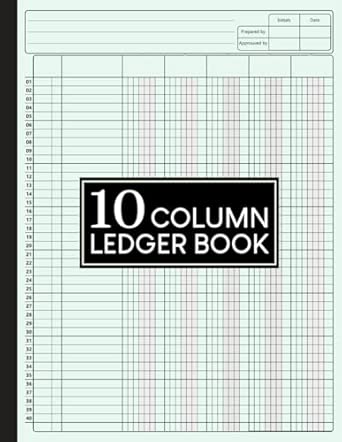 10 Column Ledger Book: Large Simple Ten Column for Bookkeeping ...