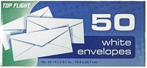 Amazon.com : Top Flight #10 White Envelopes (Pack of 6) : Office Products