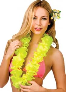 Priya Party Decoration Neon Lei Garland Yellow/Hawaiian Flower Garlands/Pool Party Props/Beach ...