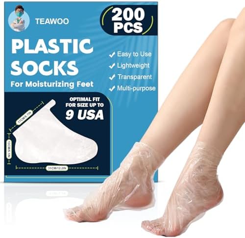 Amazon.com : TEAWOO 200PCS Plastic Foot Covers for Feet, Leak-Proof ...