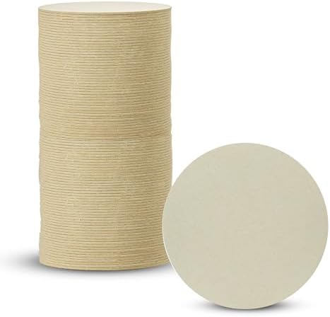 Amazon.com | 100 Plain White Hard Stock Paper Coasters 4" Diameter ...