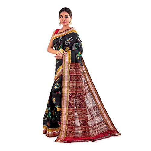 Buy PRANTIKA Women's Odisha Ikkat Sambalpuri Silk Khandua Nabakothi ...