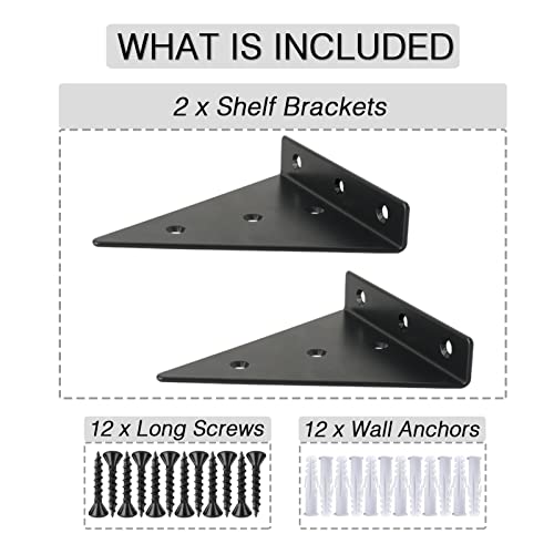 Ouvin Triangle Shelf Brackets 2Pack Decorative Industrial Shelf ...