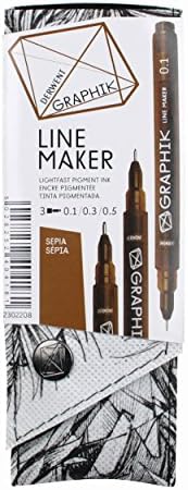 Derwent Graphic Line Maker Drawing Pen Set, Pack of 3 (Graphite ...