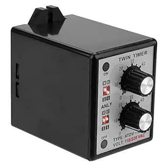 Dual Timer Relay, 220VAC 5A Knob Time Relay, 6S-60M Delay, Timer Switch ...