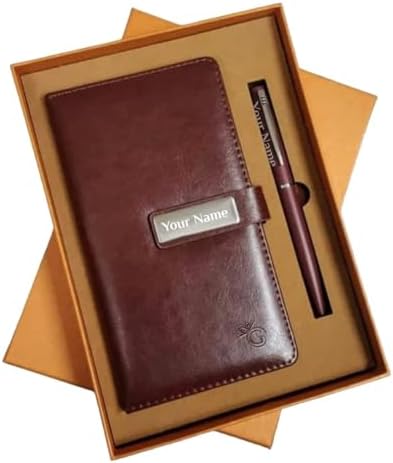 Giftana Personalized Diary and Pen Gift Set with Name, 2 in 1 Small ...