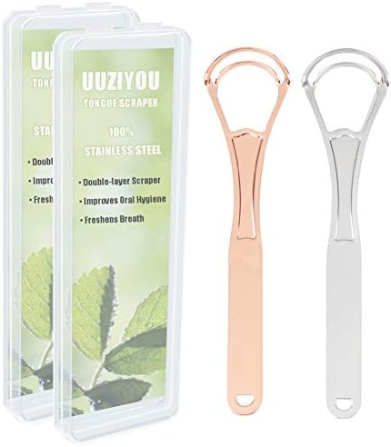 Amazon.com : Tongue Scraper For Adults - Dual Head Stainless Steel ...