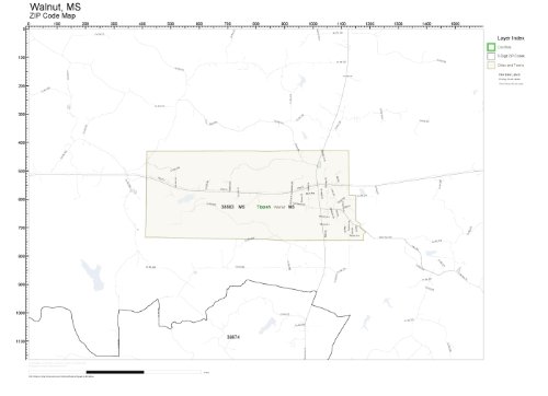 ZIP Code Wall Map of Walnut, MS ZIP Code Map Not Laminated: Amazon.com ...