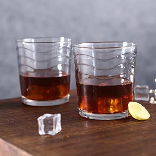 UNIGLASS Kyma Crystal Whiskey Glasses Set of 6 pcs- 285ml Bar Glass for ...