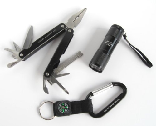3-Piece Handy Tool Set: 13-in-1 Multitool; 9-LED Flashlight; and ...