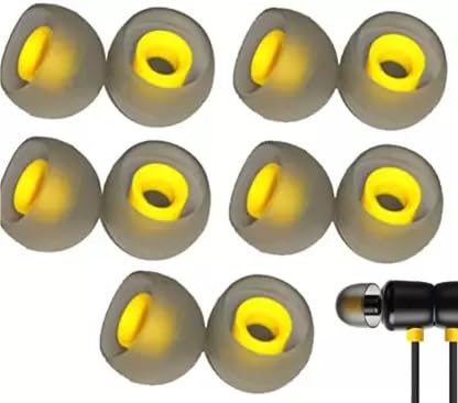Unical Soft Silicone Rubber Earbuds Tips - Black and Yellow Color ...