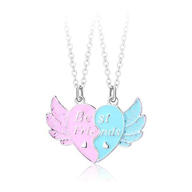 El Regalo 2 PCs Best Friend BFF Split Magnetic Matching Heart Wings ...