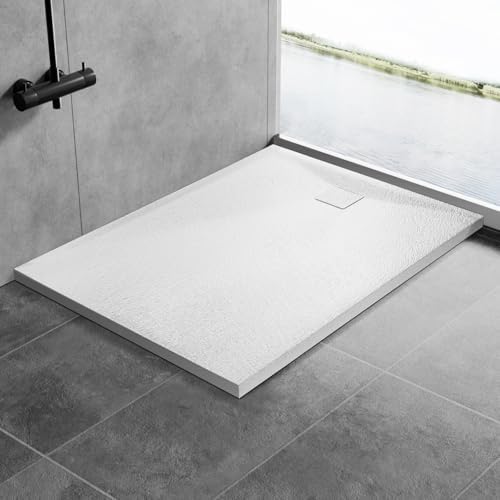 AQUARA Walk-in Shower Trays, 1200 x 700mm Slate Effect SMC Slip ...