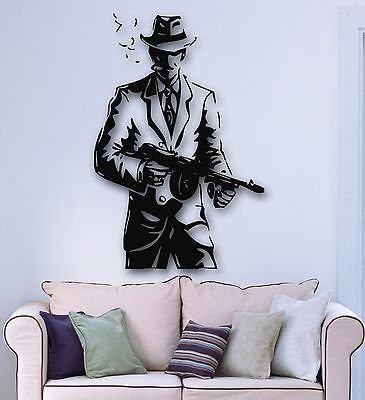 Amazon.com: V-studios Wall Stickers Vinyl Decal Gangster Hat Weapons ...