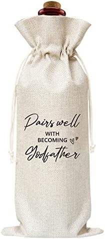 Amazon.com: Godfather Wine Gift Bag, Cotton Burlap Wine Bags, Pairs ...