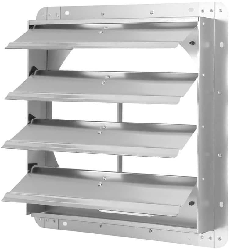 Justincity 16 Inch Square Aluminum Automatic Gravity Shutter Louver ...