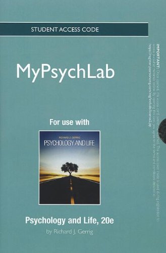 Amazon.com: Psychology and Life Mypsychlab Access Code: 9780205859542 ...