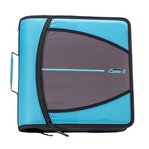 Snapklik.com : Case-it Mighty Zip Tab Zipper Binder, 3 O-Ring