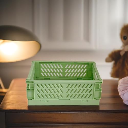 Mini Collapsible Storage Basket Stackable Storage Bin Crates Container ...