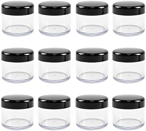 Amazon.com: MotBach 50PCS 10g Empty Sample Containers with Black Lids ...