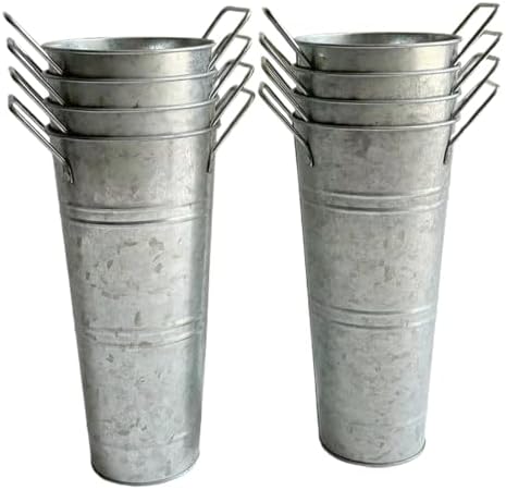 Amazon.com : Kixsal Galvanized Metal Vases Set of 8,Farmhouse French ...