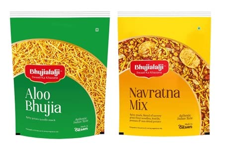 Bhujialalji Aloo Bhujia, Navratna Mix (Combo pack of 2) 2kg ...