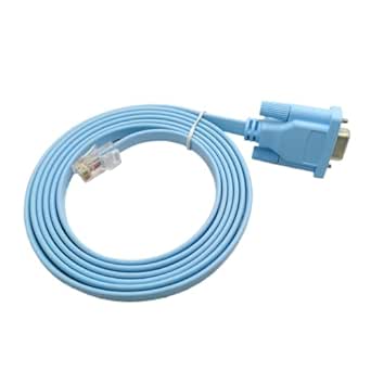 Fteysak 6ft Blue Cat5 Ethernet Serial Console Cable, DB9-RJ45, 9-Pin ...