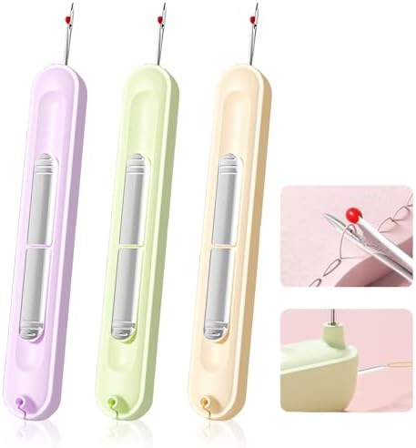 Liameph 3 PCS 2 in 1 Needle Threader Seam Ripper,Automatic Needle ...