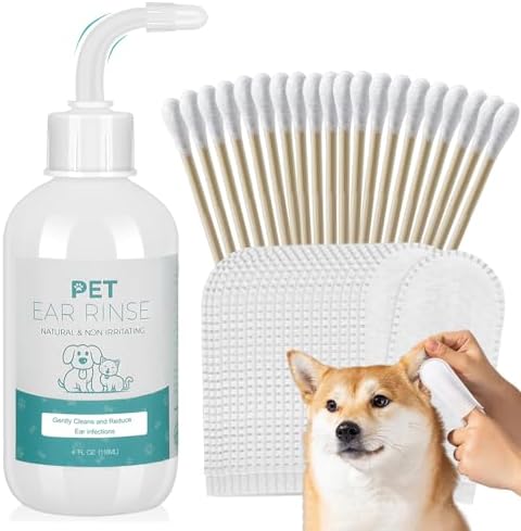 Dog Ear Cleaner Set, Dog Ear Infection Treatment, 4oz Dog Ear Cleaning ...