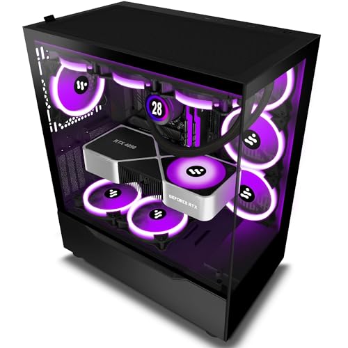 ANSAITE G900 PC CASE E-ATX 4 PWM ARGB Fans Pre-Installed, Mid-Tower ...