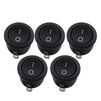 Amazon.com: 5Pcs 16mm Diameter Small Round Boat Rocker Switches Black ...