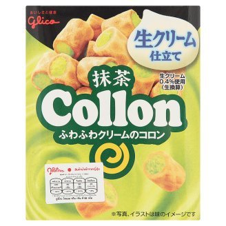 Amazon.com: Glico Collon Matcha Green Tea cream filled cookies 56g ...