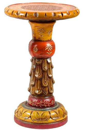 Buy Handcrafted Round Table - Kadamba Wood Sculpture from Jaipur Online ...