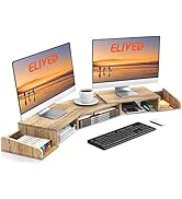 Amazon.com: ELIVED 2 Pack Monitor Stand Riser with Drawer, 3 Height ...