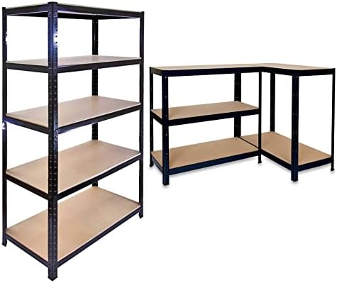 SONGMICS GLR040B02 Set of 2 Heavy Duty Shelving Units, Steel Shelving ...