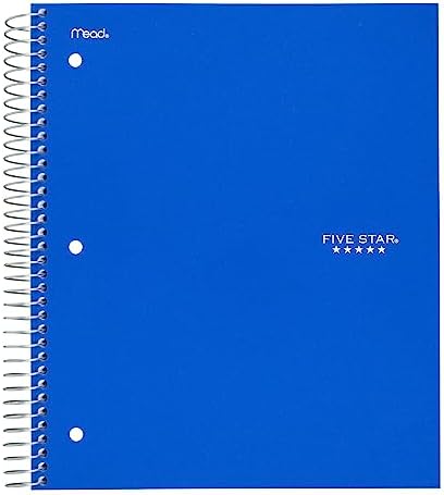 Five Star 5-Subject Spiral Notebook, 400 Pages, College Ruled, Neat ...