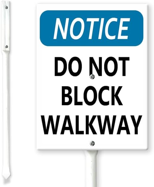 Amazon.com : Ymaotrade Notice Do Not Block Walkway Yard Sign with ...