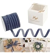Amazon.com: HUIHUANG Blue and Gold Plaid Christmas Ribbon 2.5 inch Blue ...