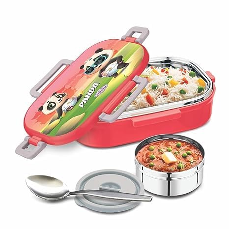 Buy Lunch Box Hot Meal Locker Kids Lunch Box 500 ml (Saffron Red ...