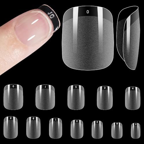 Amazon.com: Sanluba 600PCS 12 Sizes Extra Short Round Square Nail Tips ...