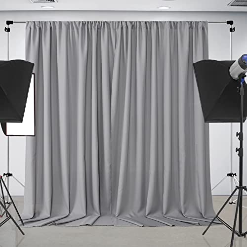 Snapklik.com : Joydeco Silver Grey Backdrop Curtain 2 Panels For ...