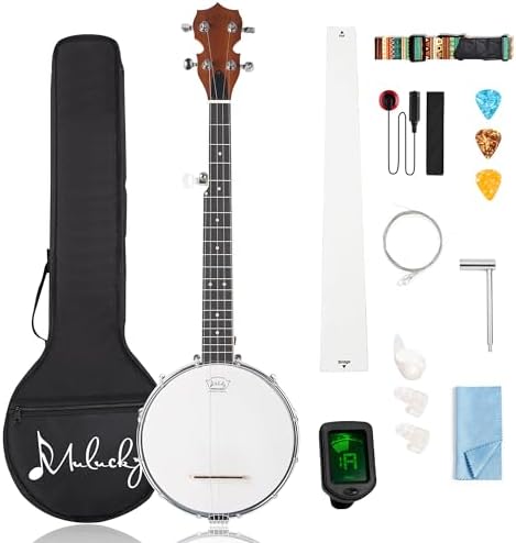 Amazon.com: 5 String Banjo Mini - Mulucky 28 Inch Travel Banjo Sapele ...