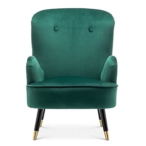 Woodspace Dukan Wing Chair for Living Room, Bed Room Velvet Tufted ...