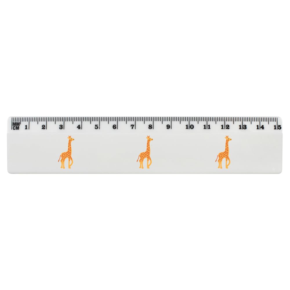 'Giraffe Looking Around ' 15cm (6 Inch) White Plastic Ruler (RL00089385 ...